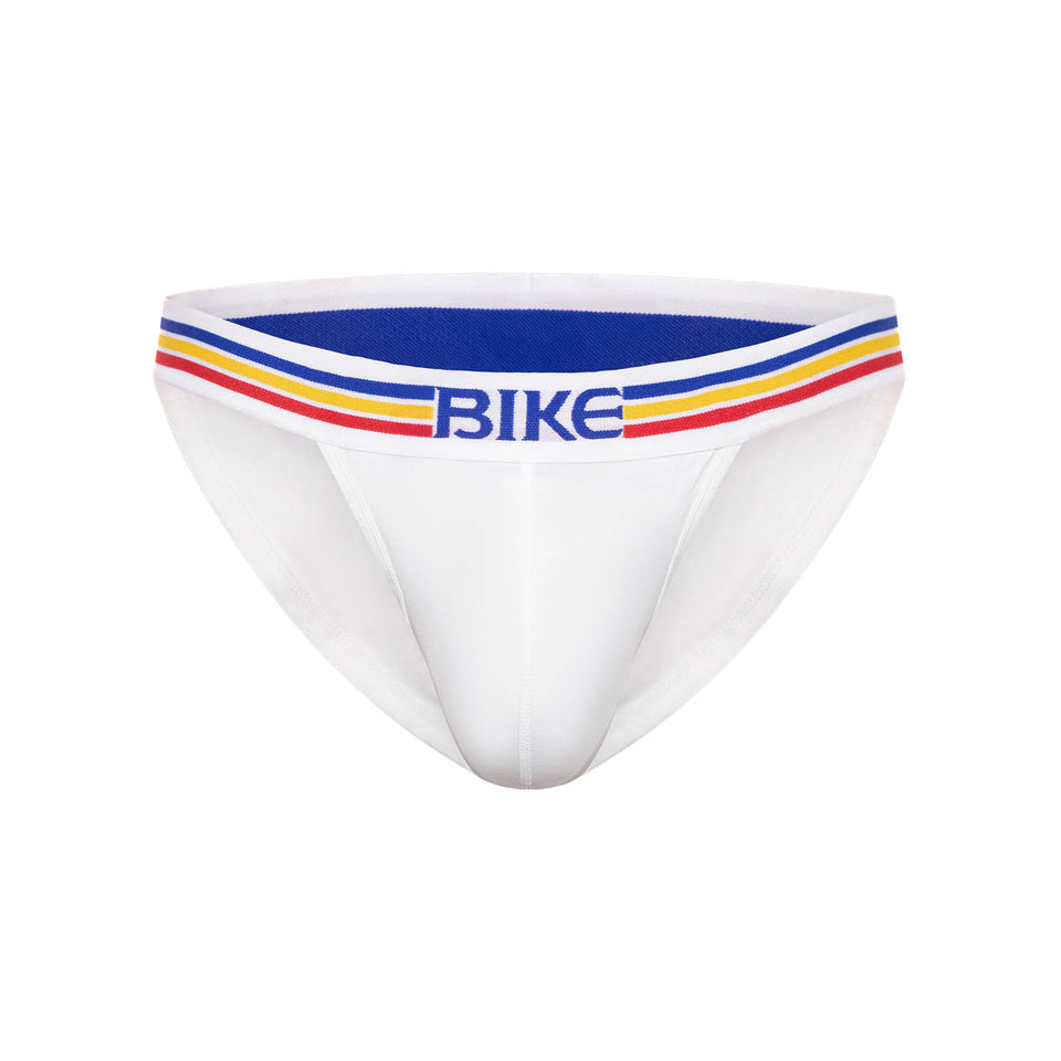 White Stretch Cotton Jock Brief – BIKE Athletic