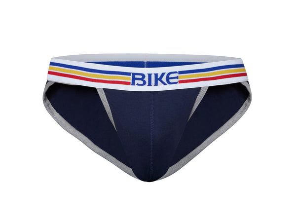 Men's Stretch Cotton Jock Brief in Navy - BIKE® Athletic